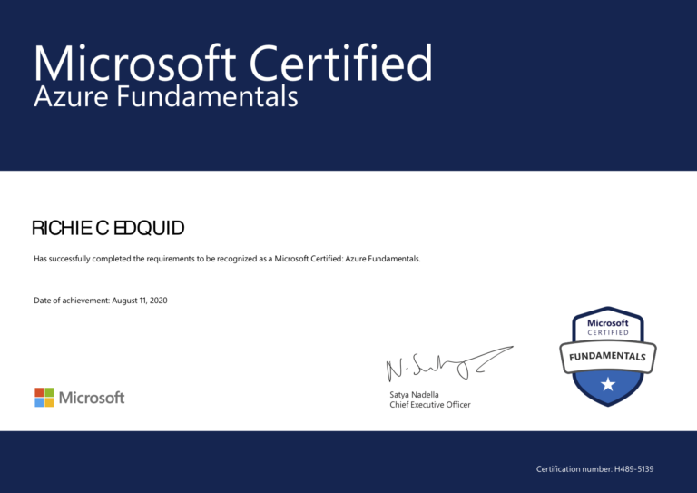 Microsoft Certified: Azure Fundamentals – Rich And Creamy